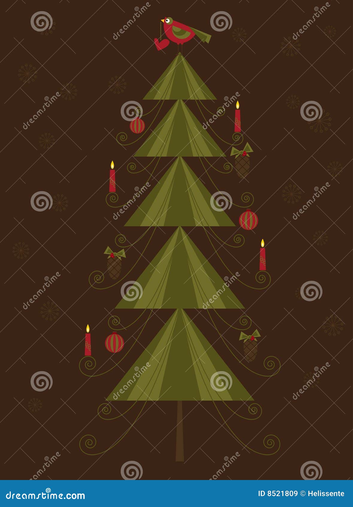 Christmas tree stock vector. Illustration of tree, swirl - 8521809