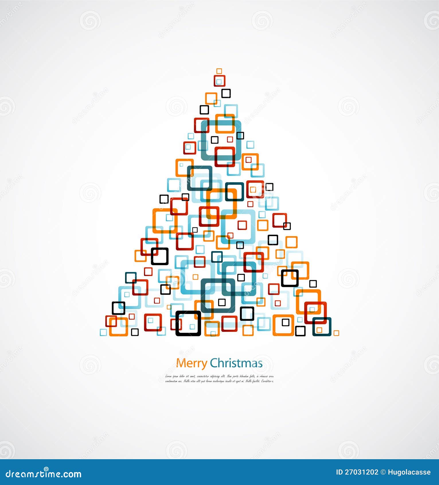 Christmas Tree Abstract Square Design Stock Illustration - Illustration ...