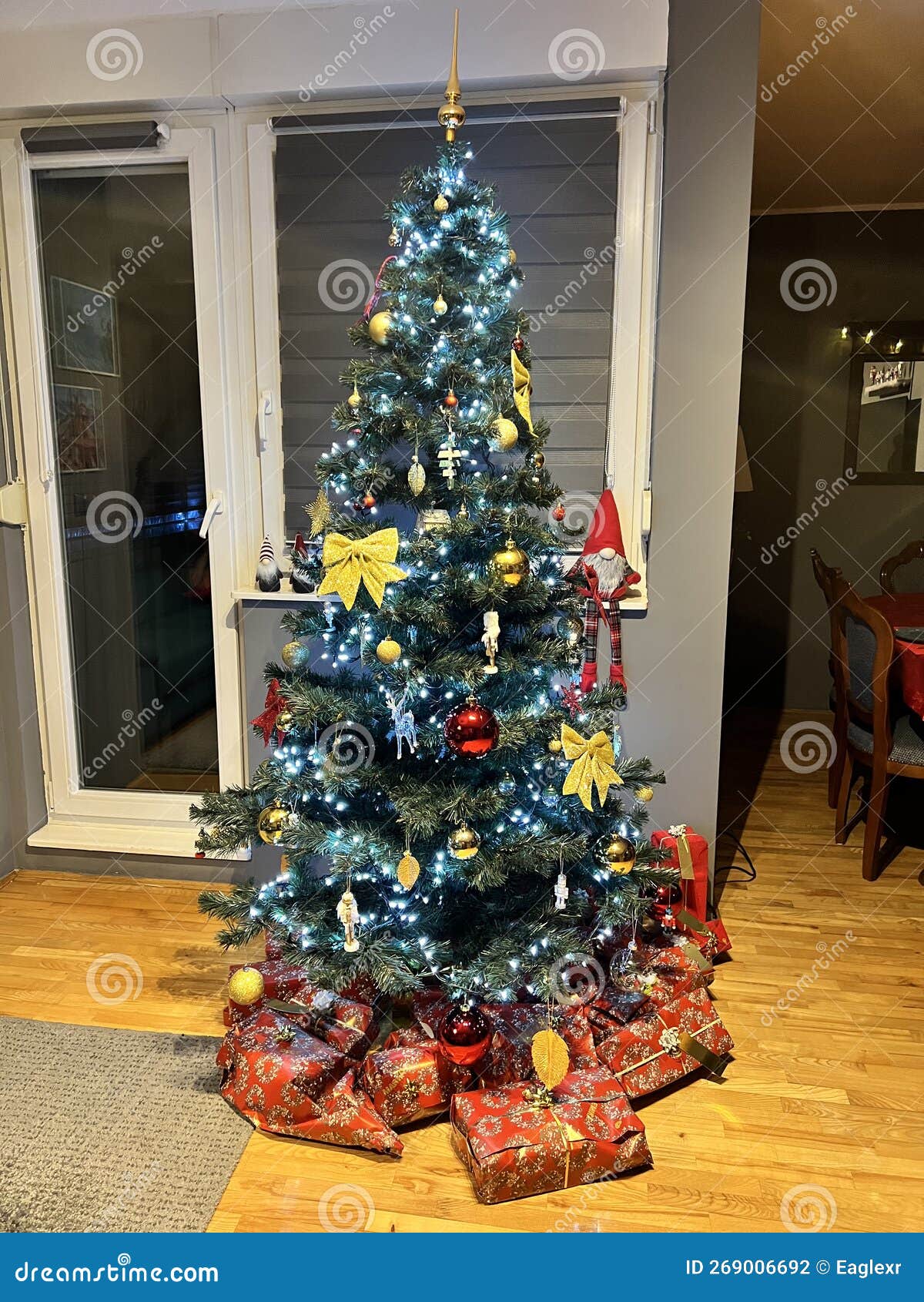 Christmas Tree with Presents Stock Photo - Image of presents, claus ...