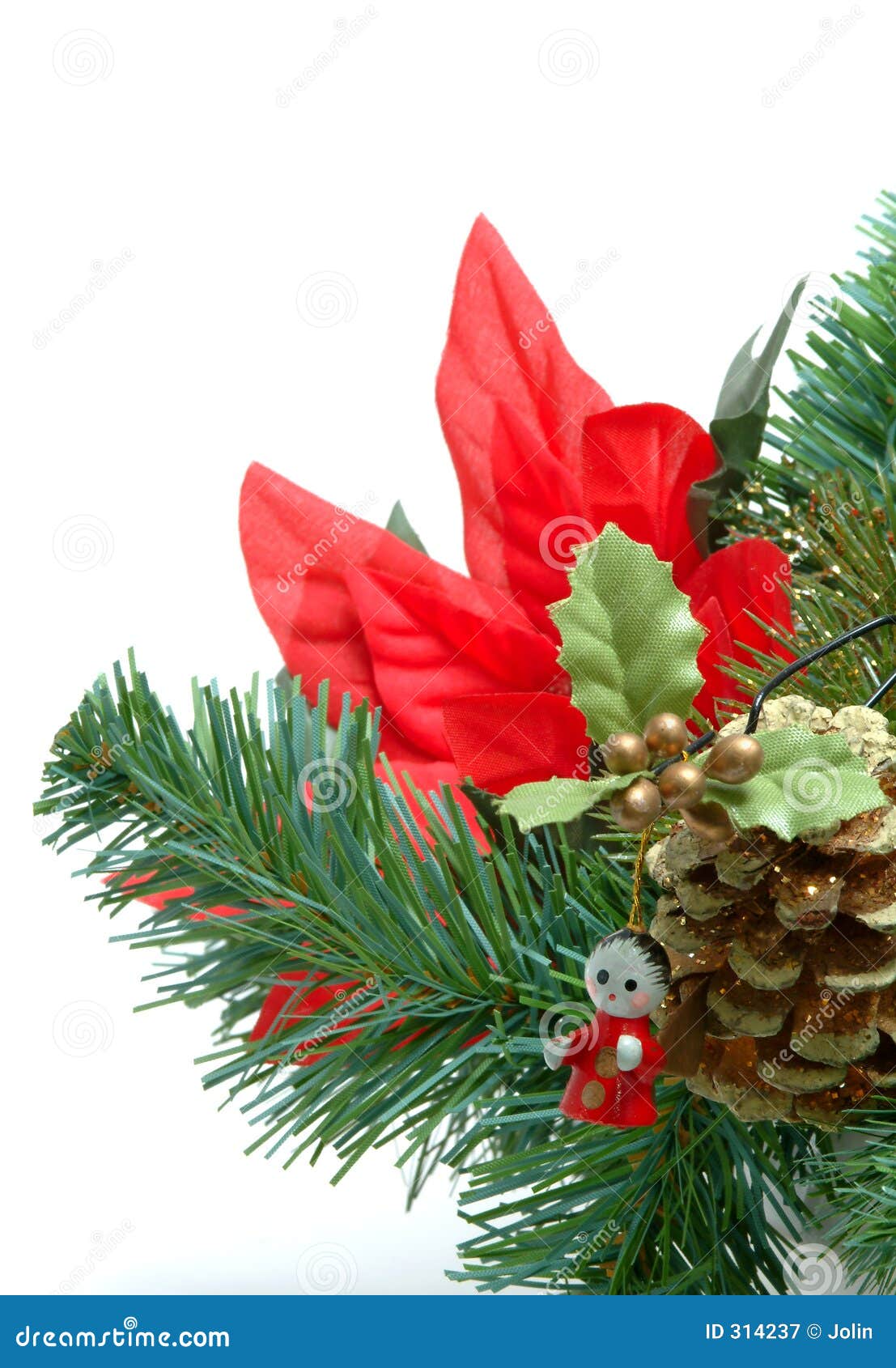 Christmas tree with Angel stock image. Image of pinecone - 314237