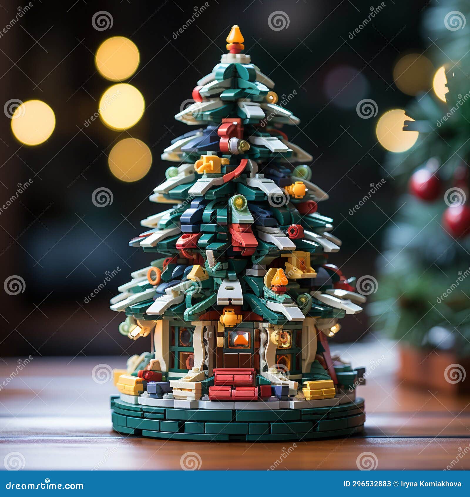 Christmas Tree Assembled from a Children S Construction Set Stock Image ...