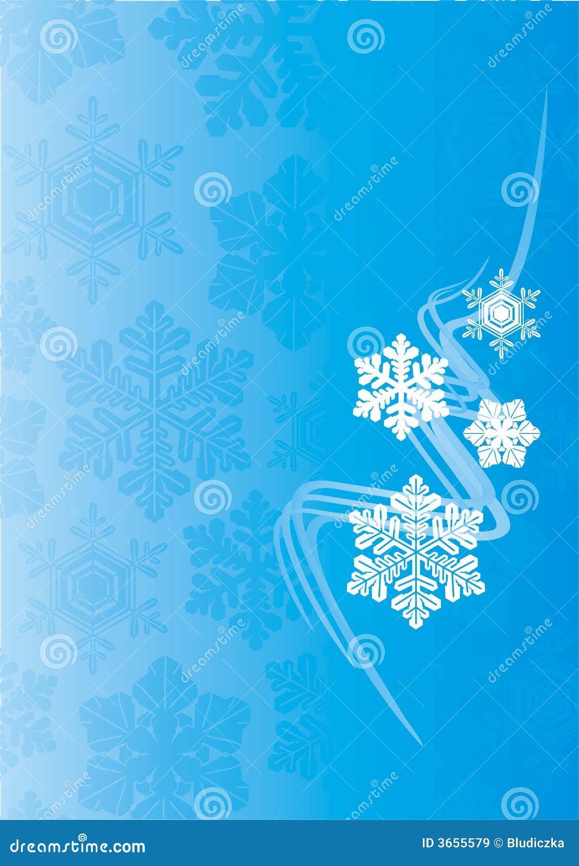 Christmas Tree Azure with Snowflakes Background Stock Illustration ...