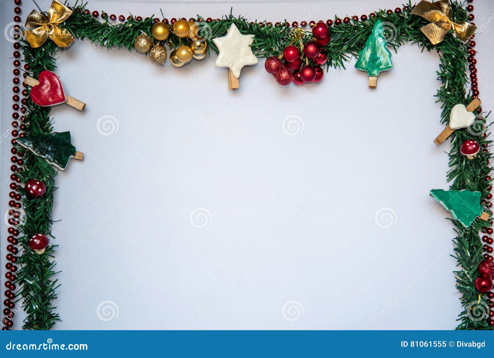 Christmas Tree Background, Decorated Frame Stock Image - Image of ...