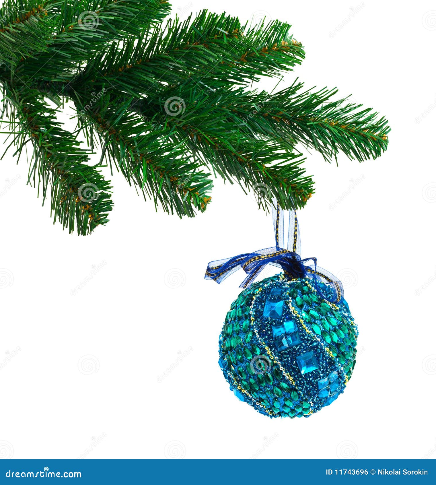 Christmas tree and ball stock photo. Image of decorated - 11743696