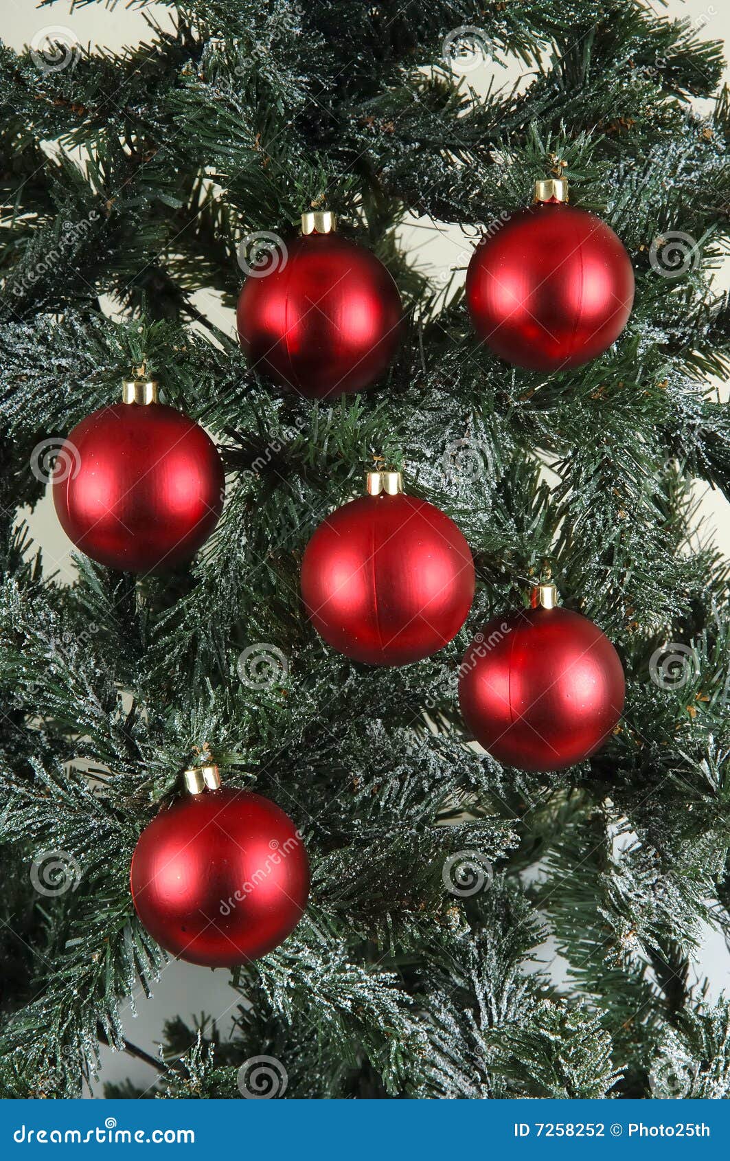Christmas Tree Ball Ornaments Stock Photo - Image of pine, home: 7258252