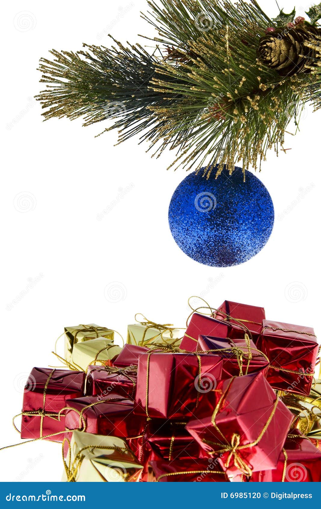Christmas Tree Ball with Presents Stock Photo - Image of pine, advent ...