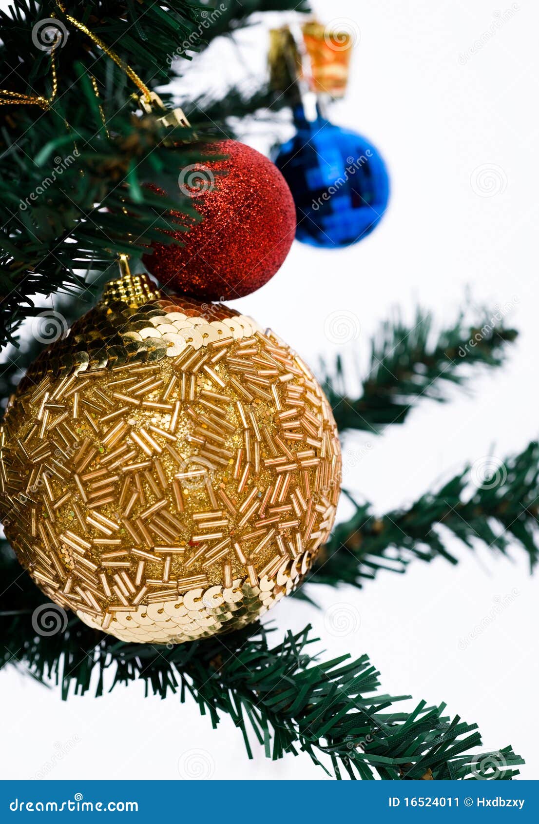 Christmas tree with balls stock image. Image of isolated - 16524011