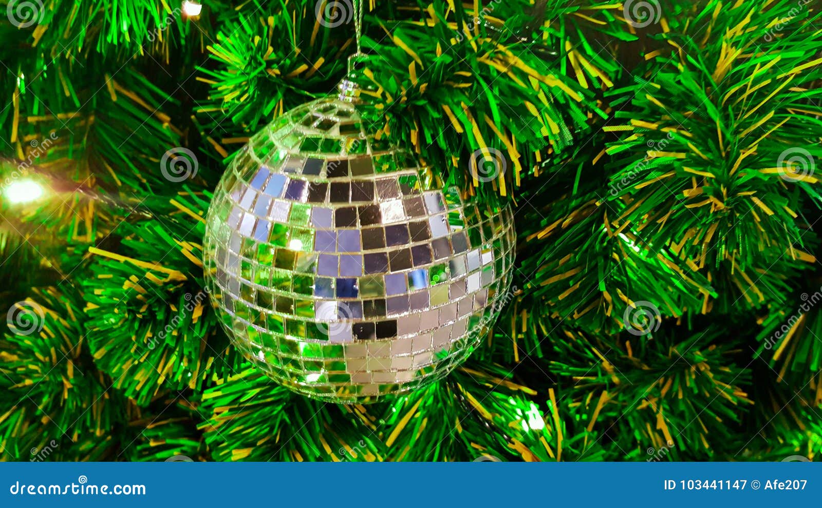 Christmas Tree with Balls and Lights Stock Image - Image of light ...