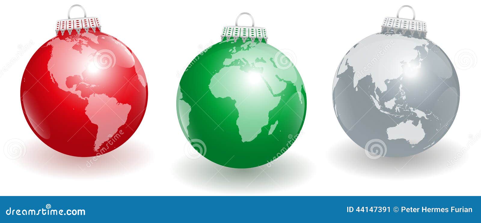 Christmas Tree Balls Planet Earth Stock Vector - Illustration of green ...