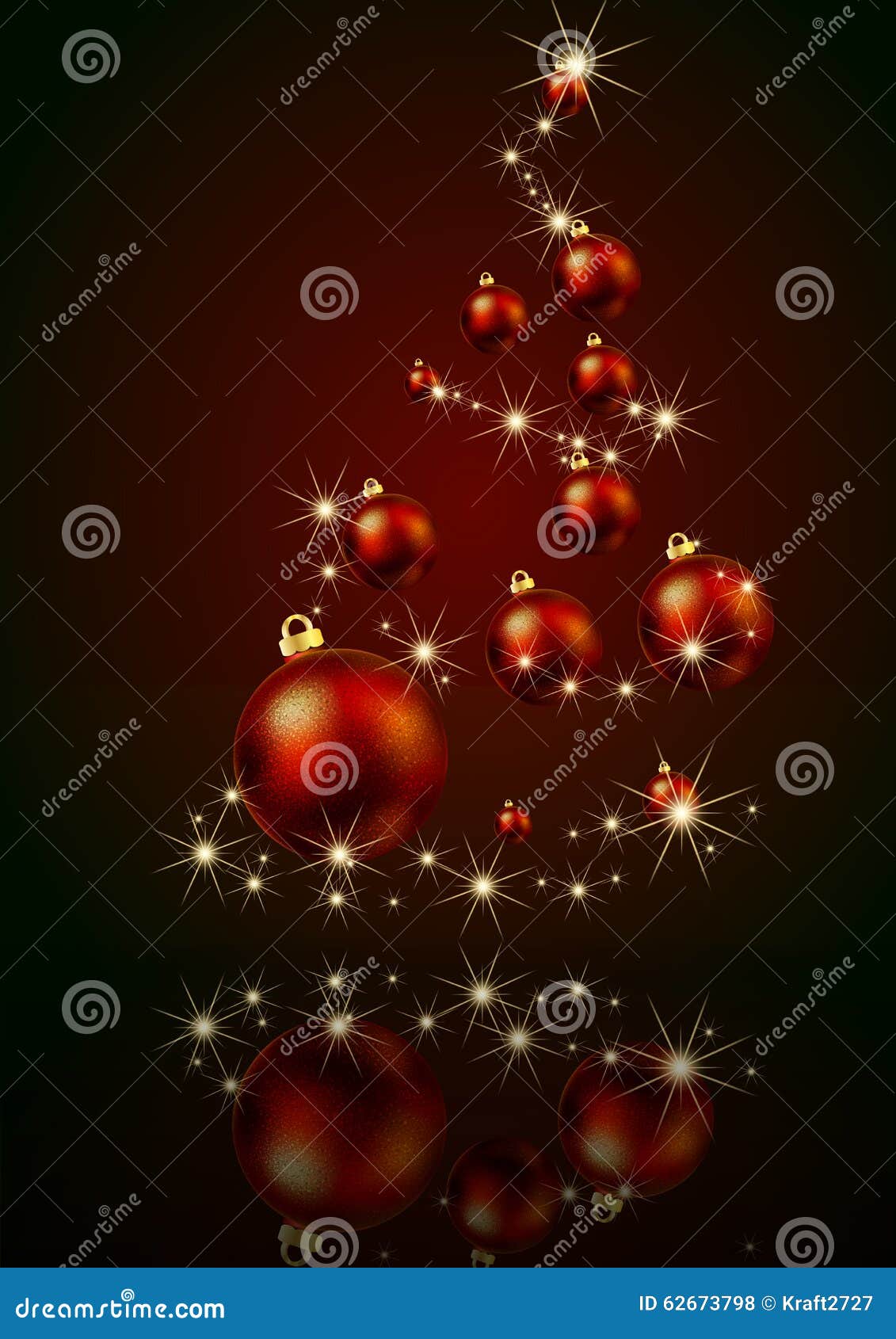 Christmas tree with balls stock vector. Illustration of evening - 62673798