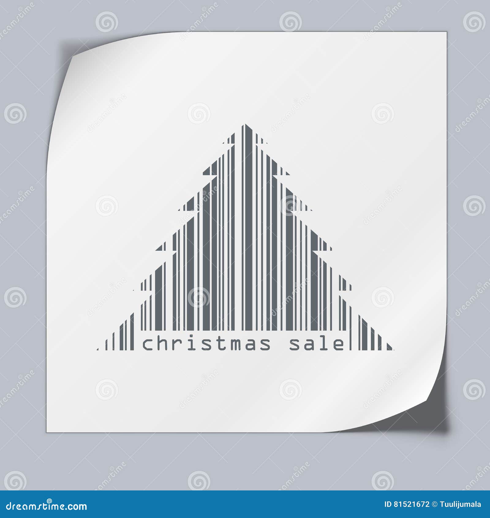 Christmas Tree Barcode Sticker Stock Vector - Illustration of curl ...
