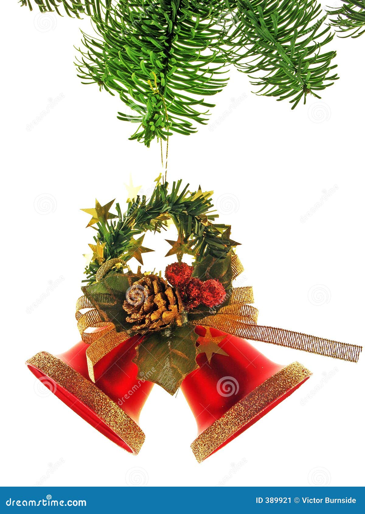 Christmas Tree Bells stock image. Image of wreath, needles - 389921