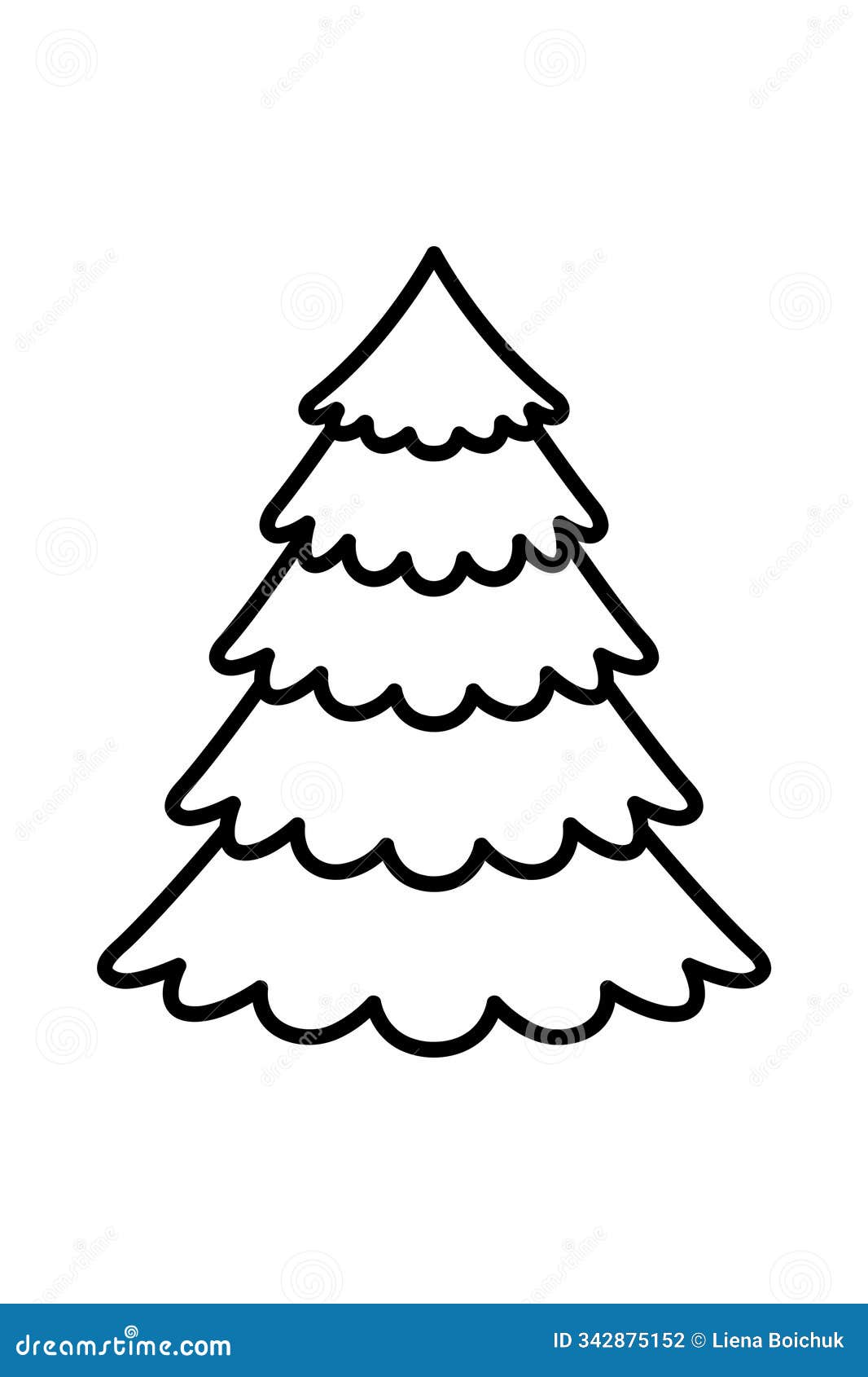 Christmas Tree Black Line Icon, Christmas Symbol, Editable Stroke ...