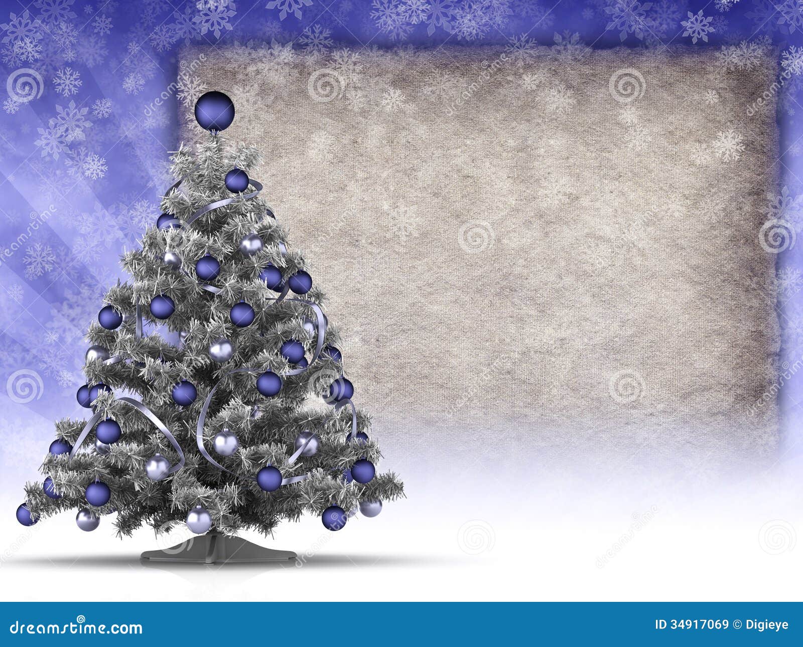 Christmas Tree and Blank Copy Space Stock Illustration - Illustration ...