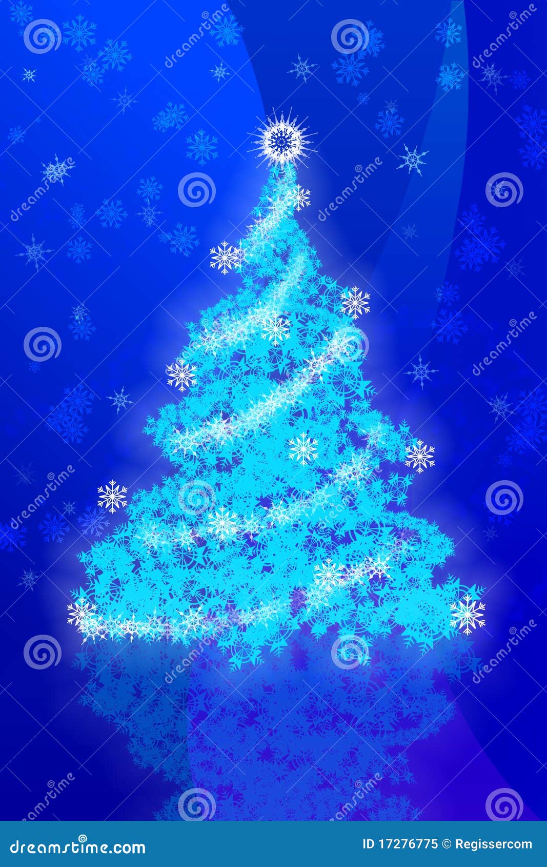 Christmas Tree on a Blue Background Stock Illustration - Illustration ...