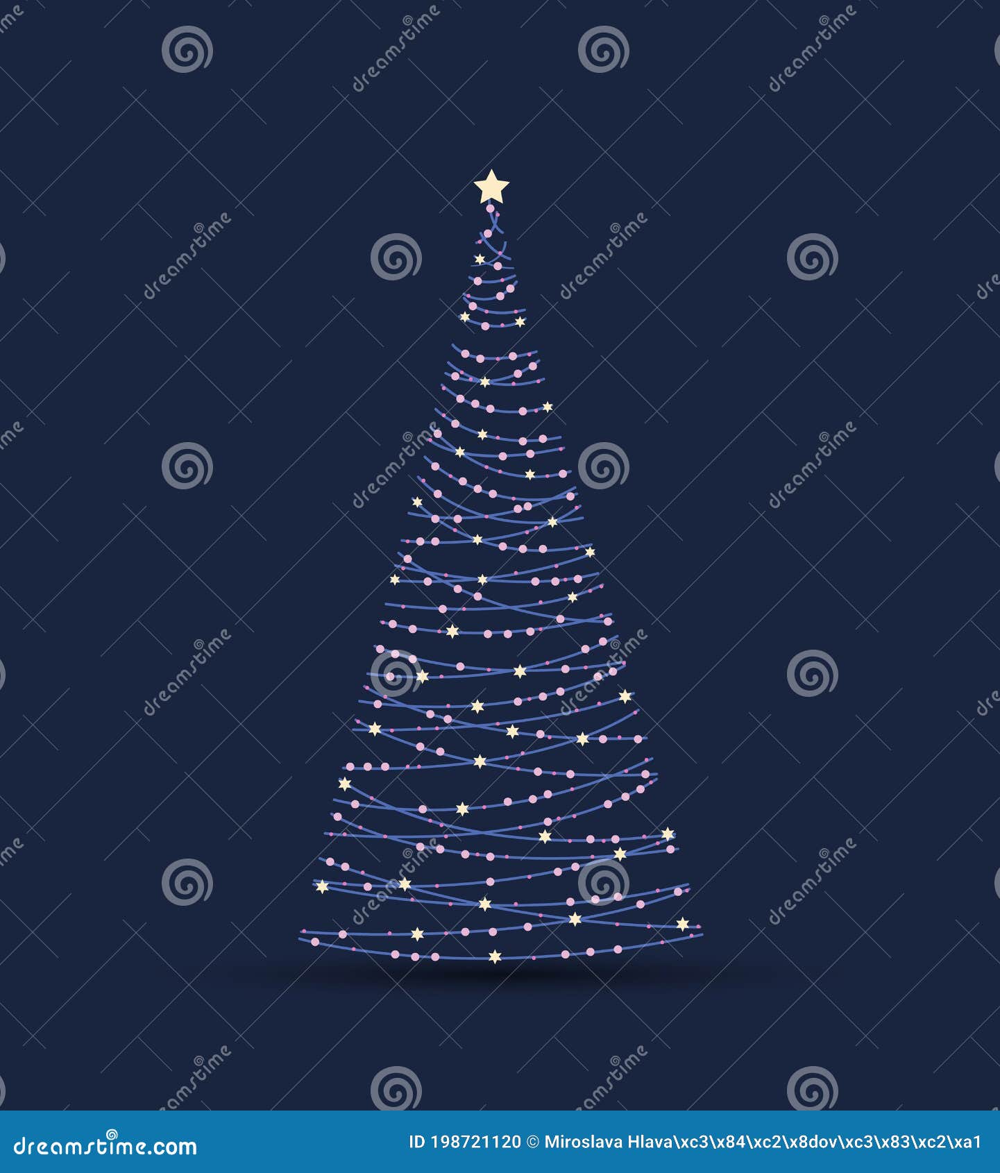 Christmas Tree on Blue Background Stock Illustration - Illustration of ...
