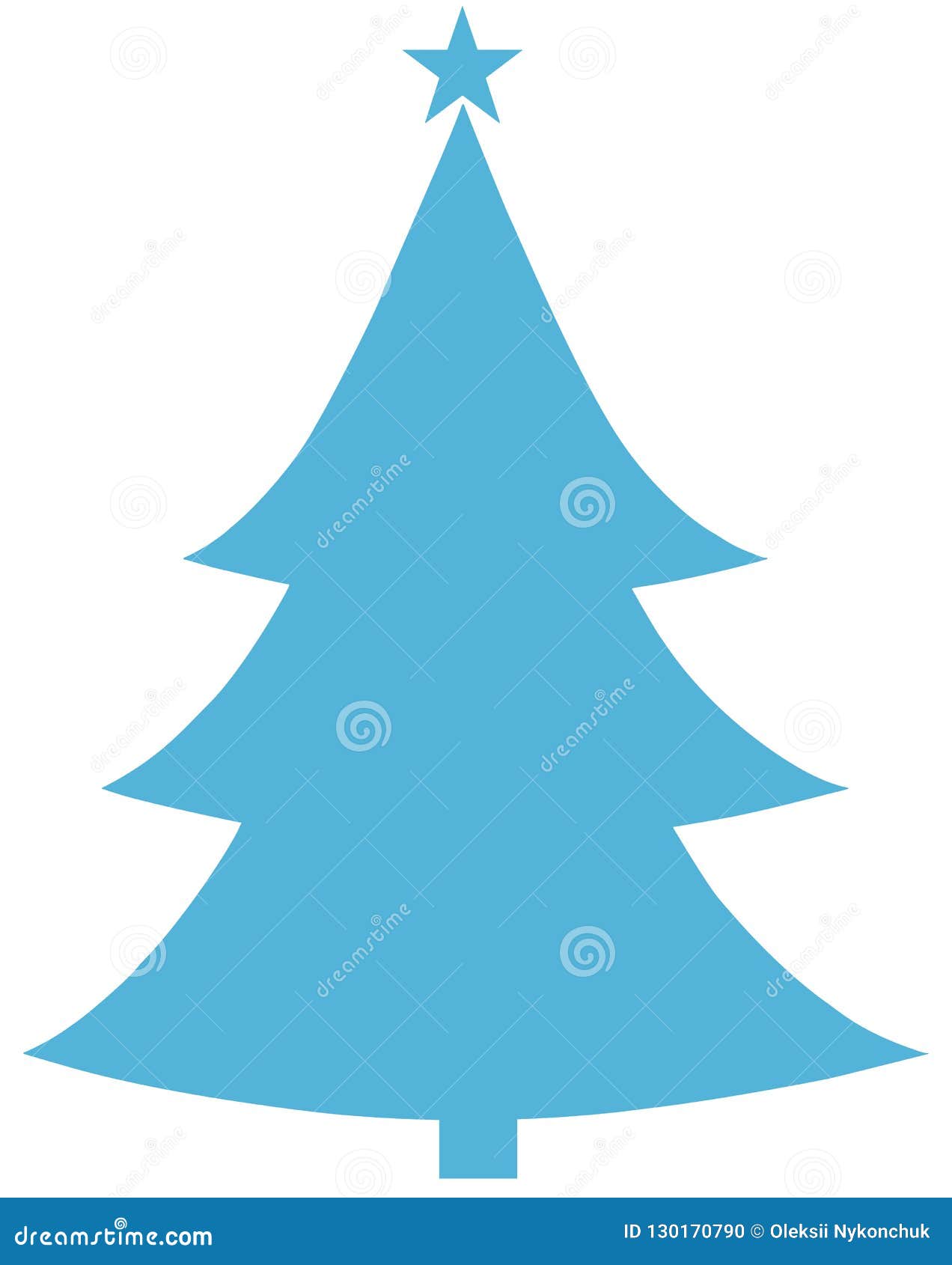 Christmas Tree Blue Flat Icon on White Background Stock Illustration ...