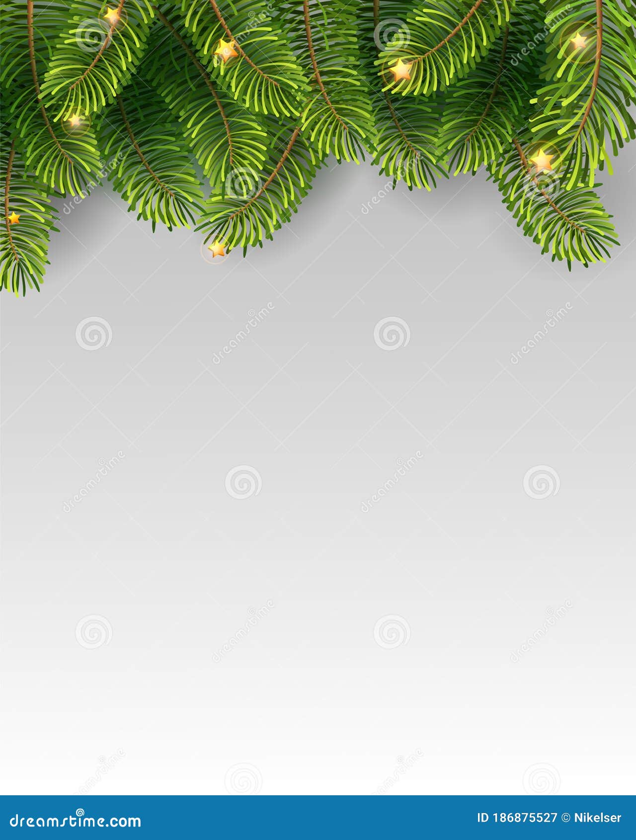 Christmas Tree Borders, Isolated on White Background, Vector ...