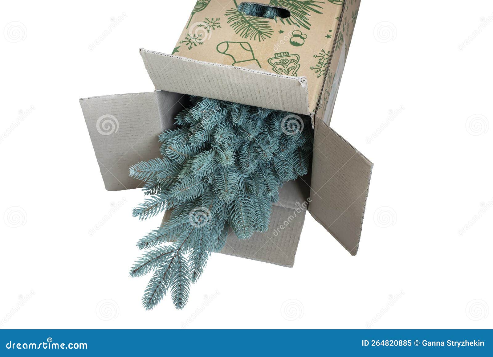 Christmas tree in a box stock image. Image of symbol - 264820885