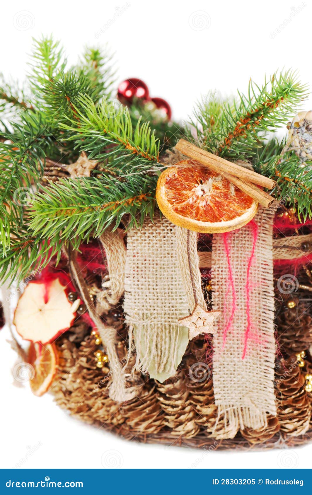 Christmas-tree Branch Decorated Stock Image - Image of design ...