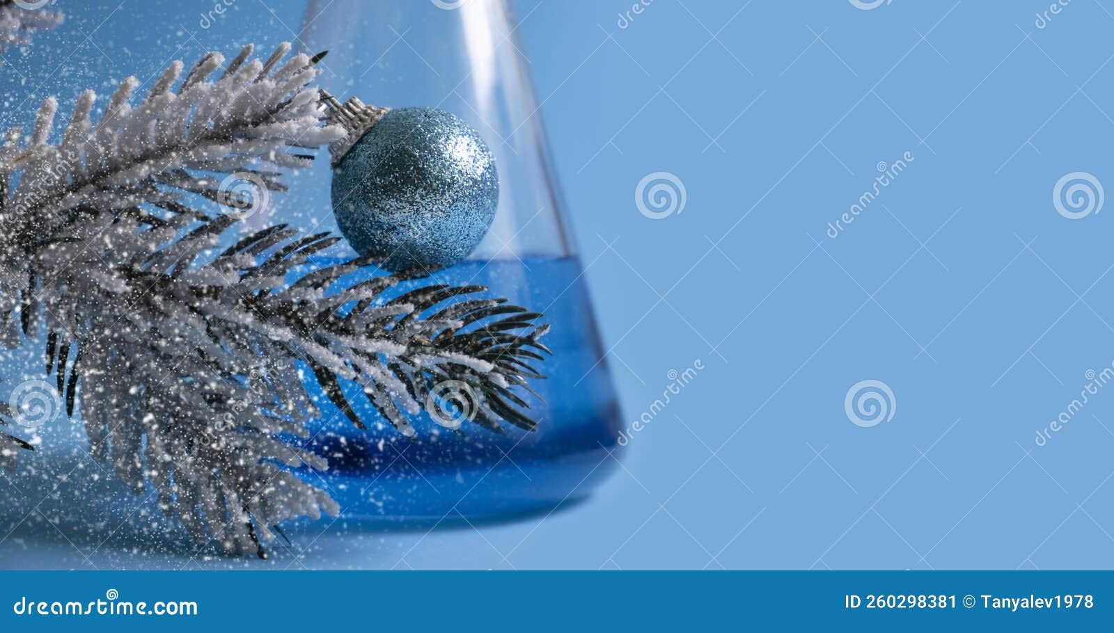 Christmas Tree Branch Laboratory Flask Stock Image - Image of ...