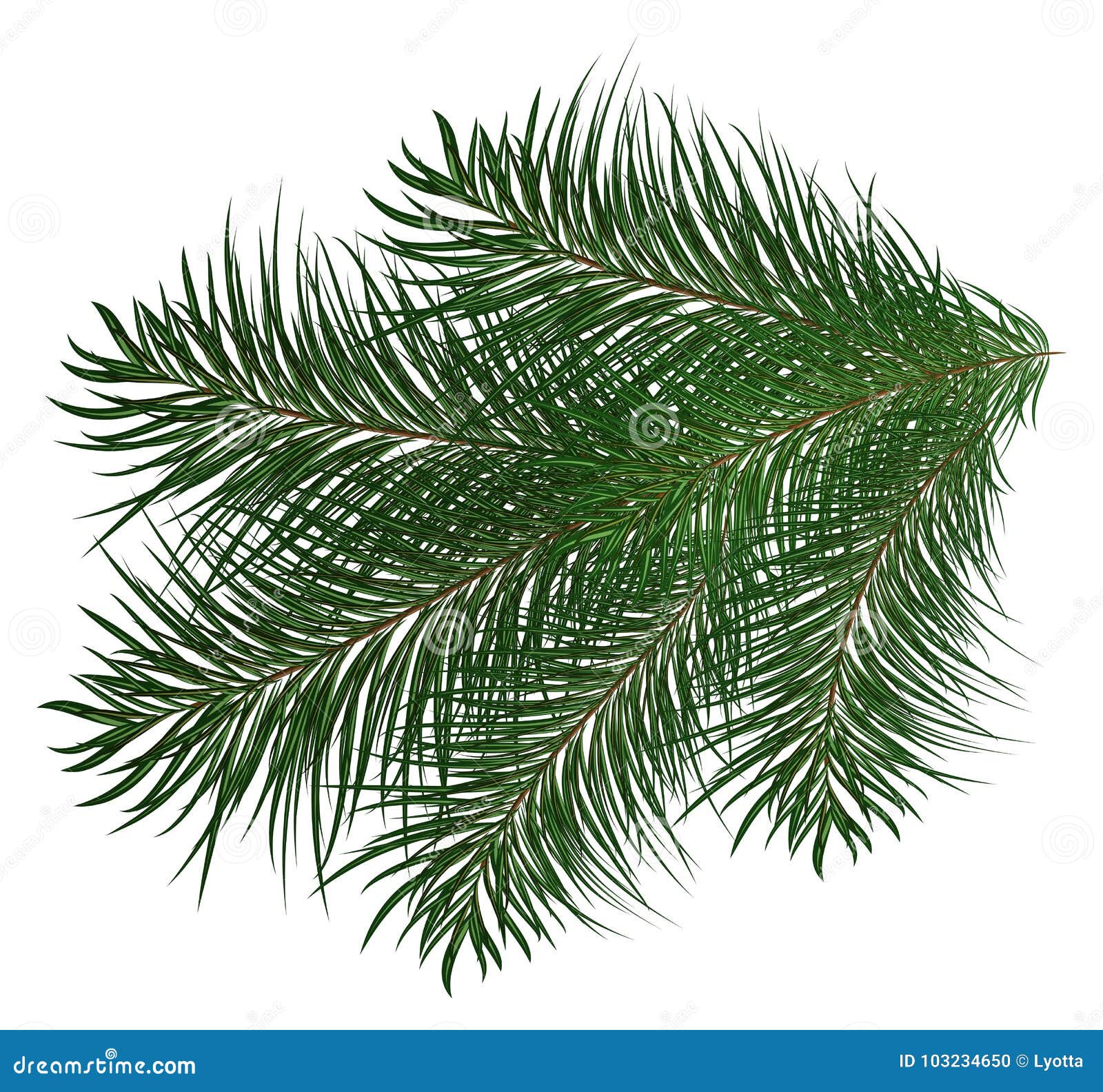 Christmas Tree Branch and Pine Trees Illustration Stock Vector ...