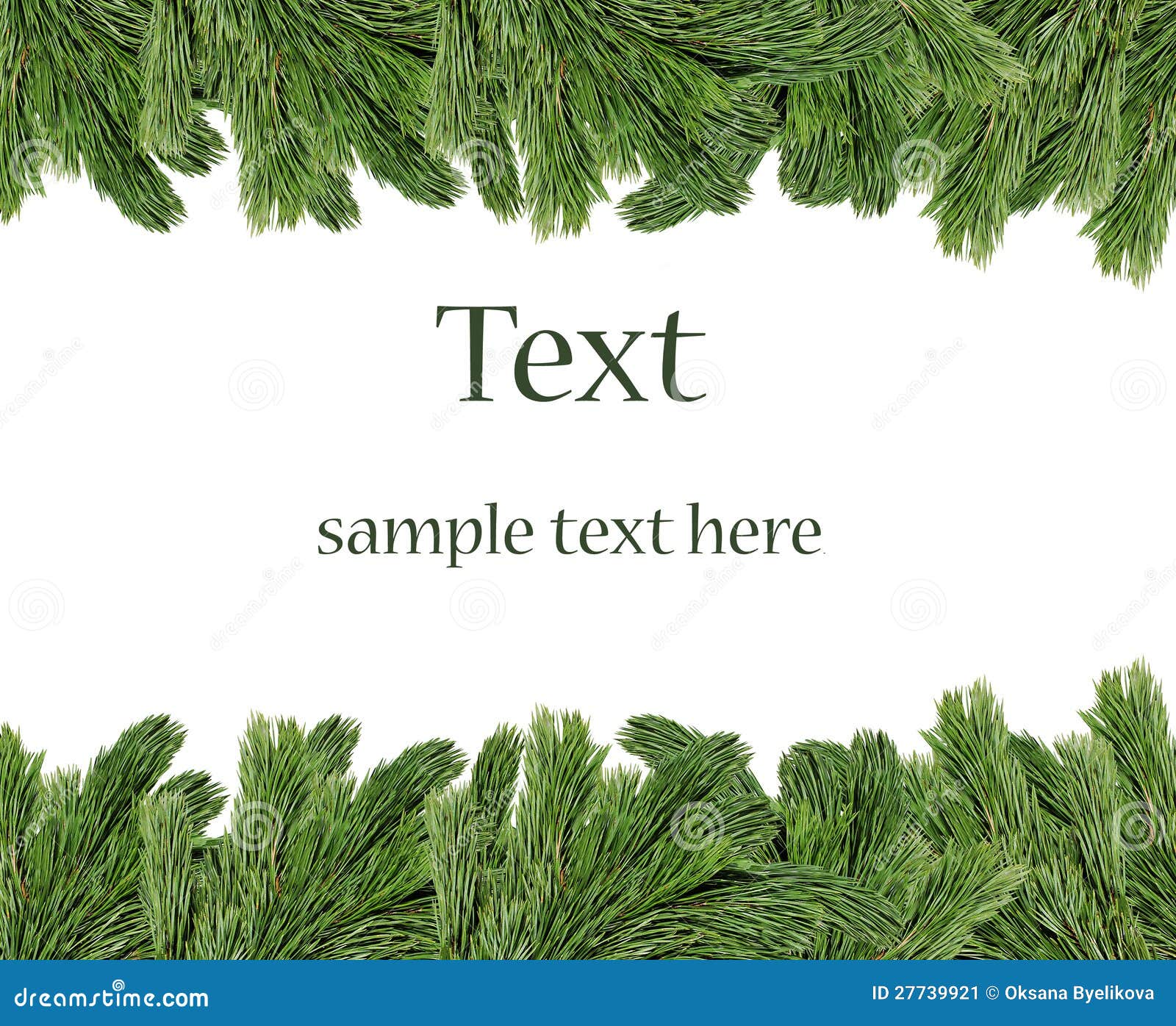 Christmas Tree Branches Border Stock Image - Image of conifer ...