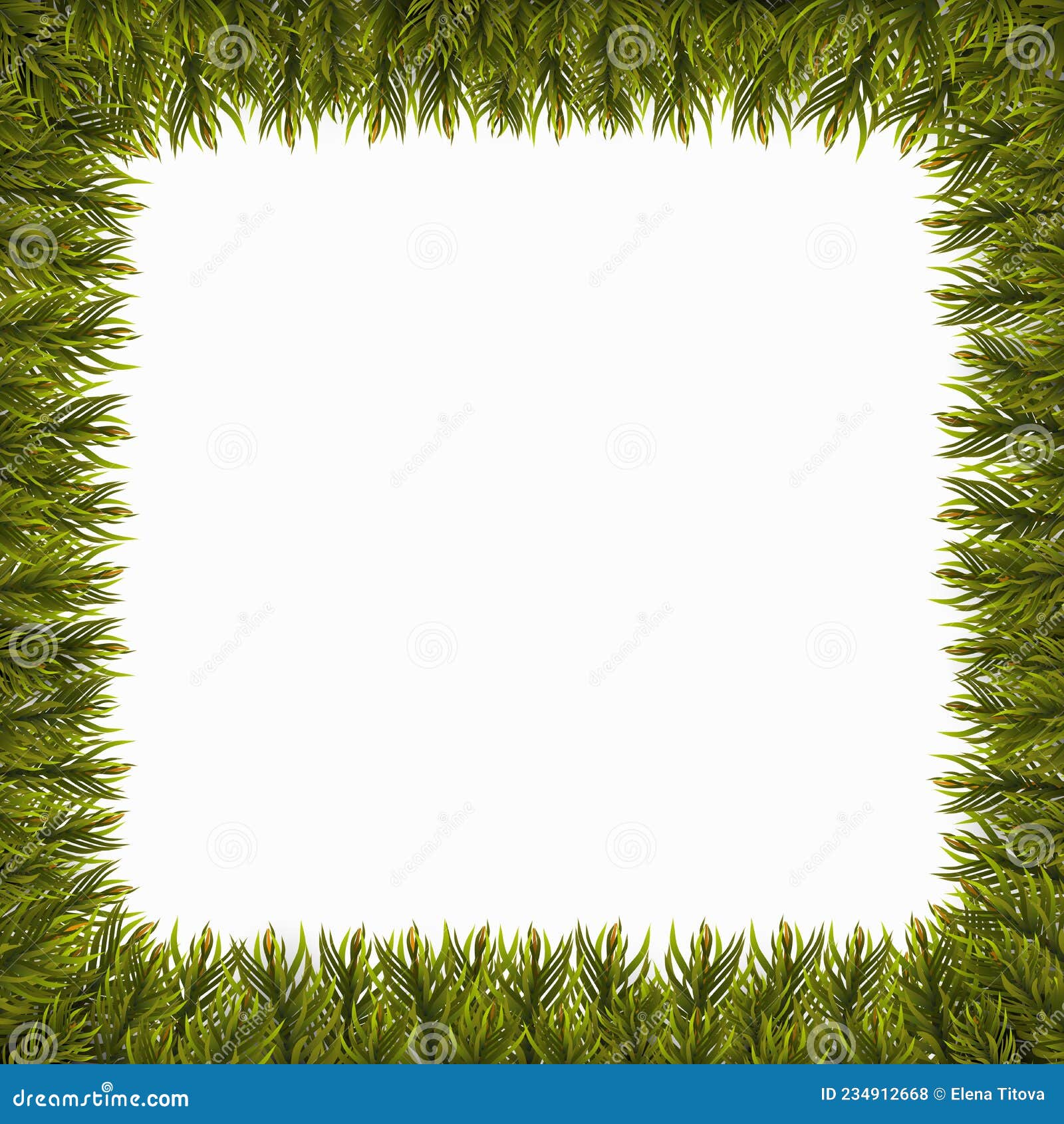 Christmas Tree Branches Border. Stock Vector - Illustration of isolated ...