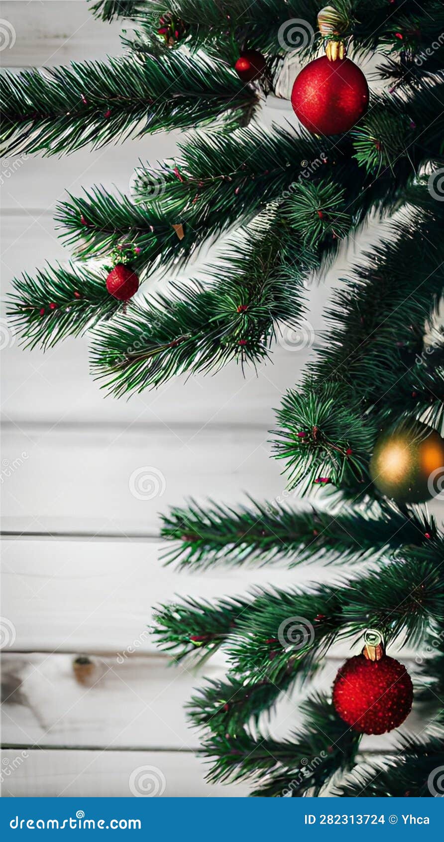 Christmas Tree Branches on Plain Background Illustration Artificial ...