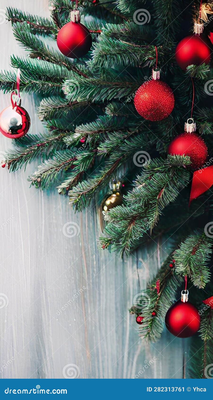 Christmas Tree Branches on Plain Background Illustration Artificial ...