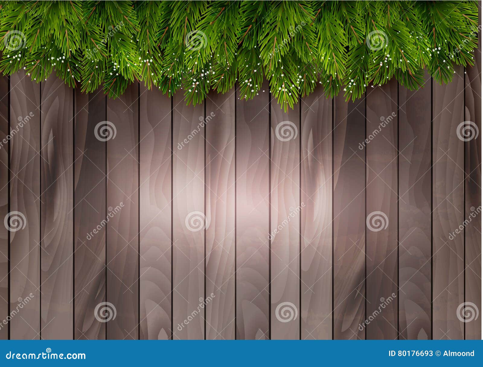 Christmas Tree Branches on a Wooden Backdrop. Stock Vector ...