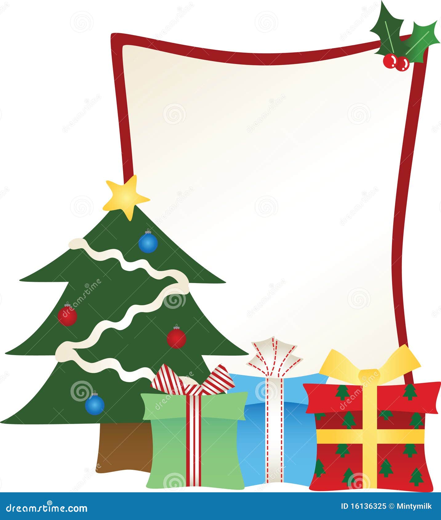 Christmas Tree Broader Frame Stock Illustration - Illustration of ...