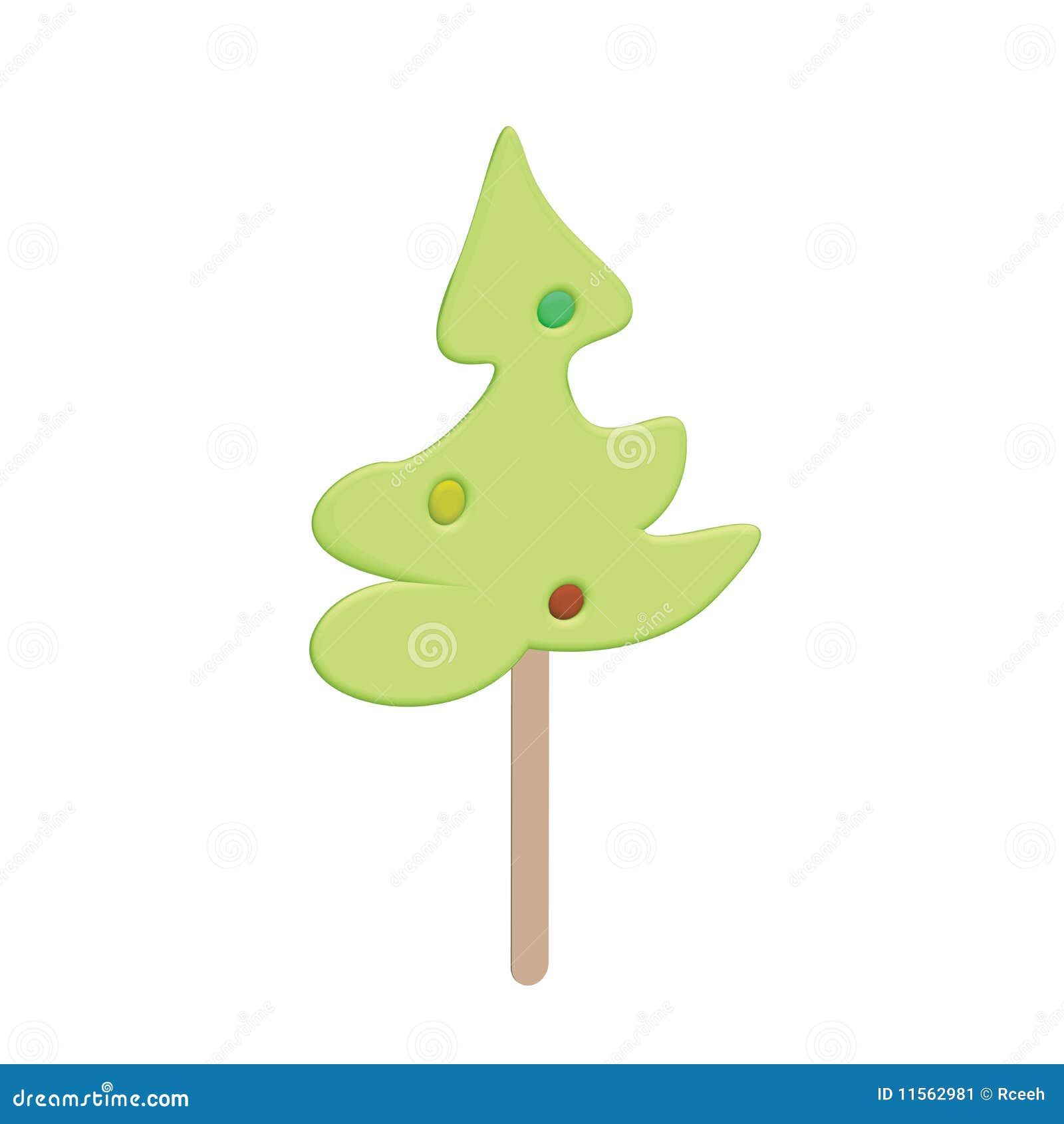 Christmas Tree Candy on a Wooden Stick Stock Vector - Illustration of ...