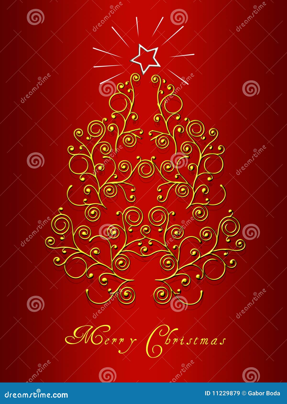 Christmas tree card stock illustration. Illustration of card - 11229879