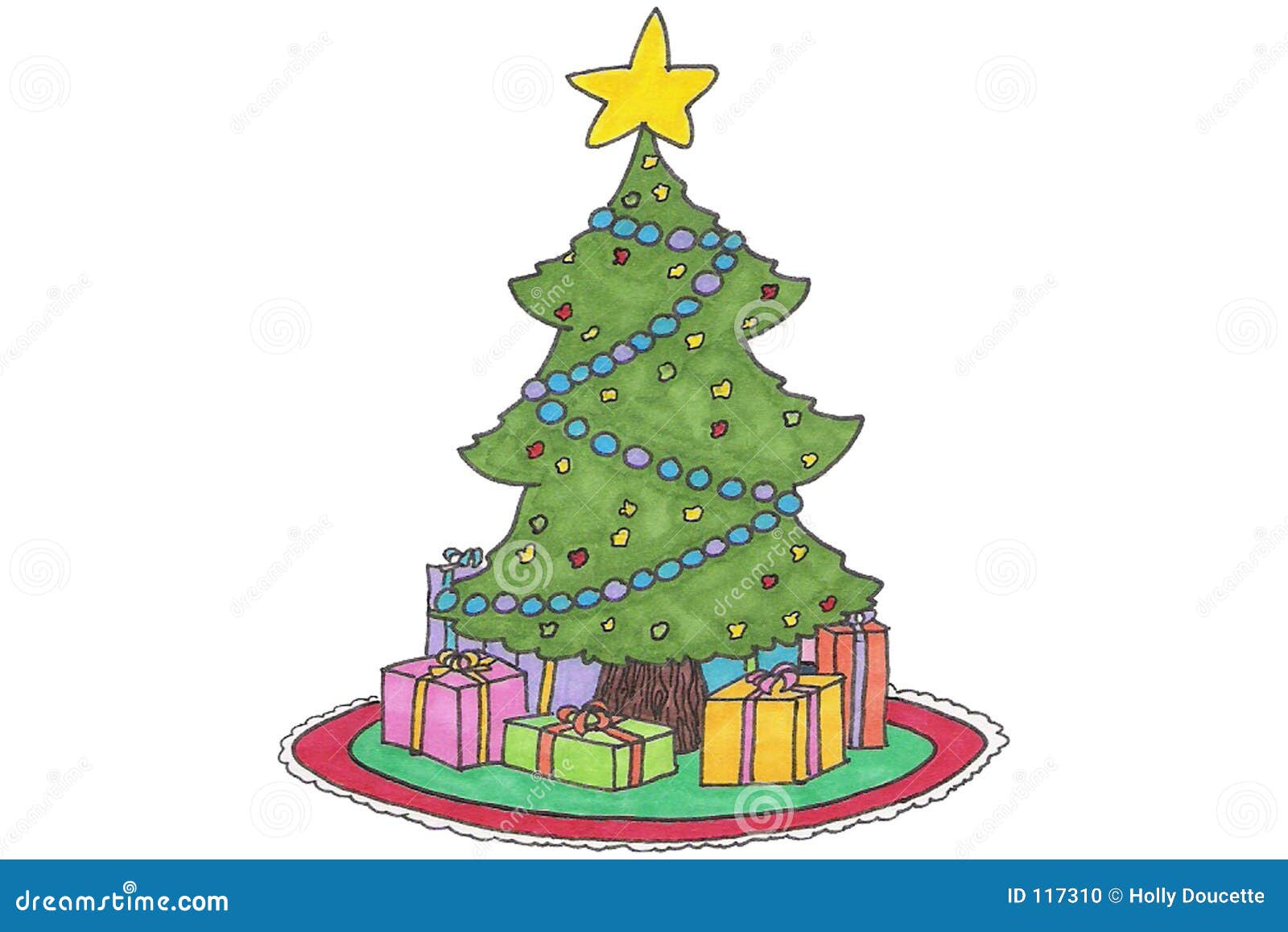 Christmas TRee cartoon stock illustration. Illustration of star - 117310