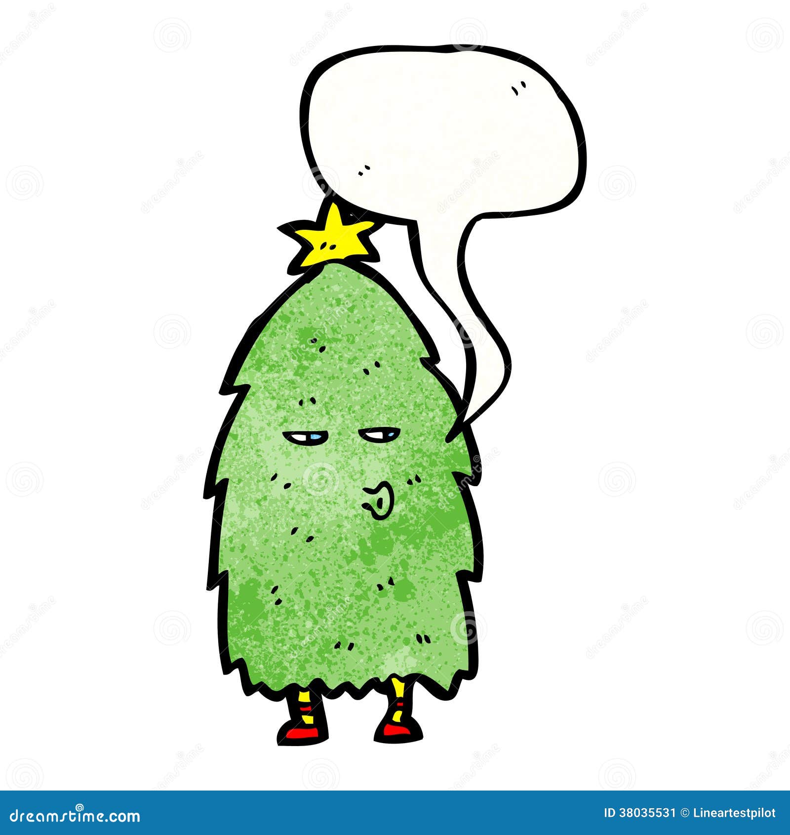 Christmas tree cartoon stock vector. Illustration of retro - 38035531