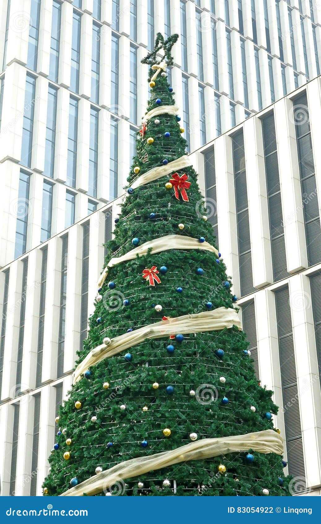 Christmas tree in CBD stock photo. Image of international - 83054922