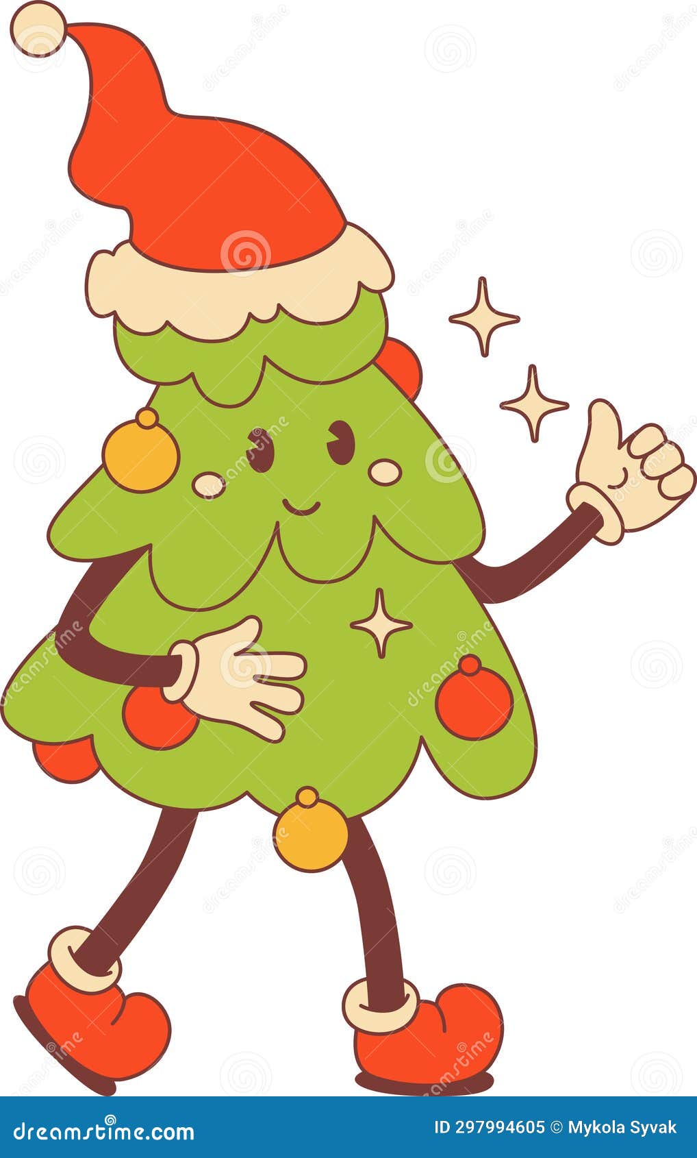 Christmas Tree Character stock vector. Illustration of xmas - 297994605