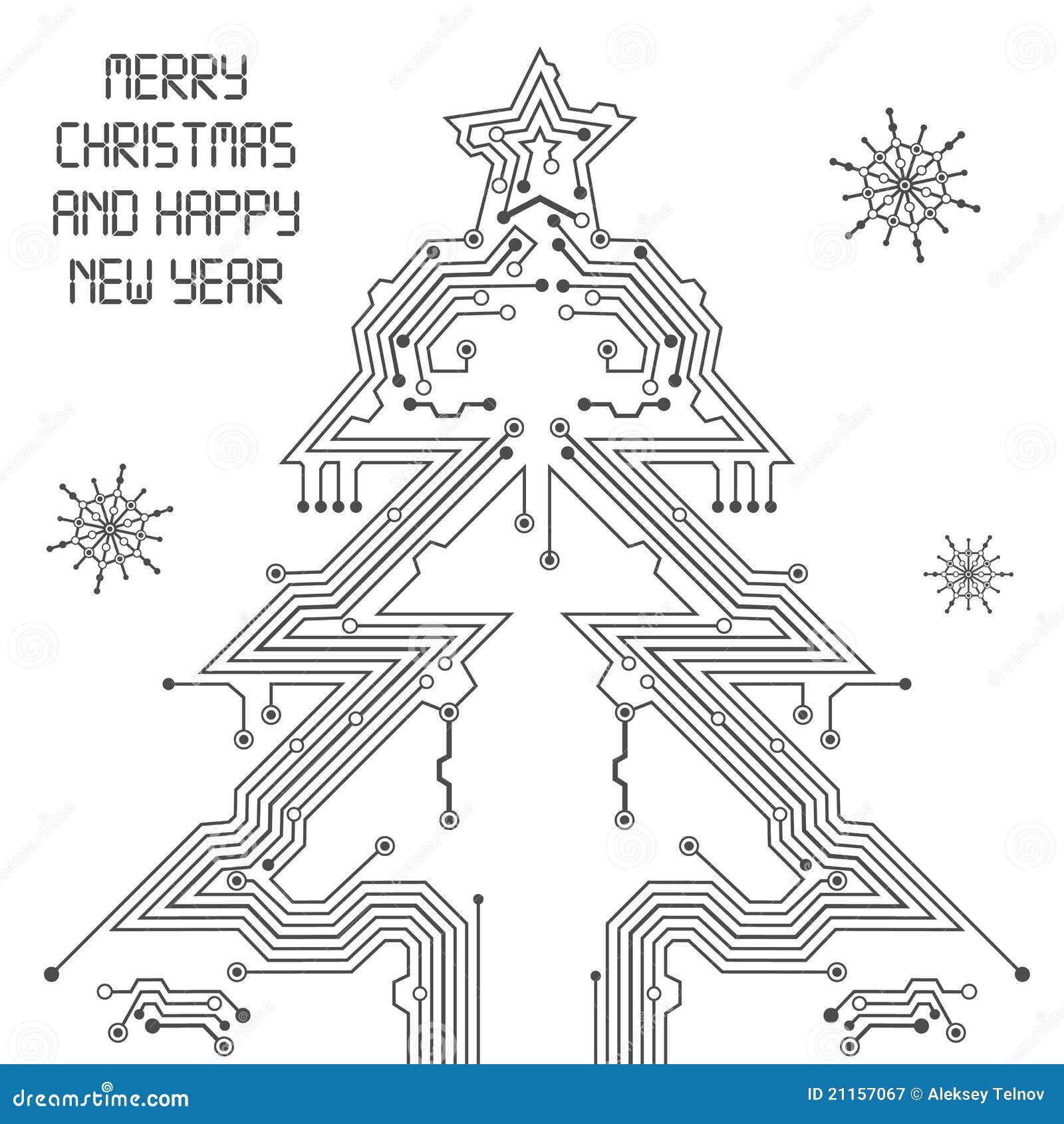 Christmas Tree from Circuit Board Stock Vector - Illustration of ...