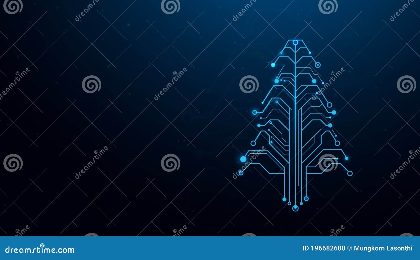 Christmas Tree in Circuit Network Digital Technology Electronic Concept ...