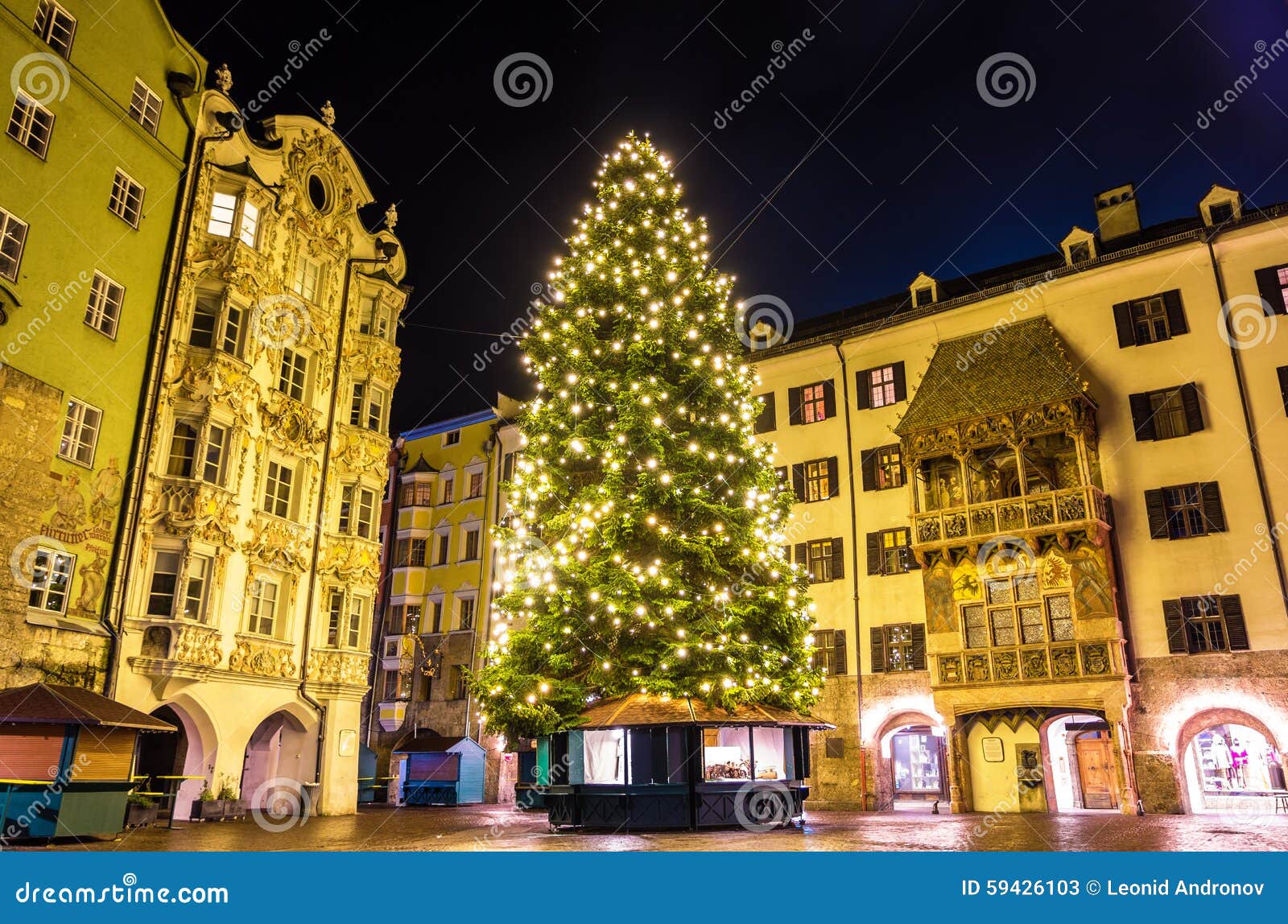 Christmas Tree in the City Centre of Innsbruck Stock Image - Image of ...