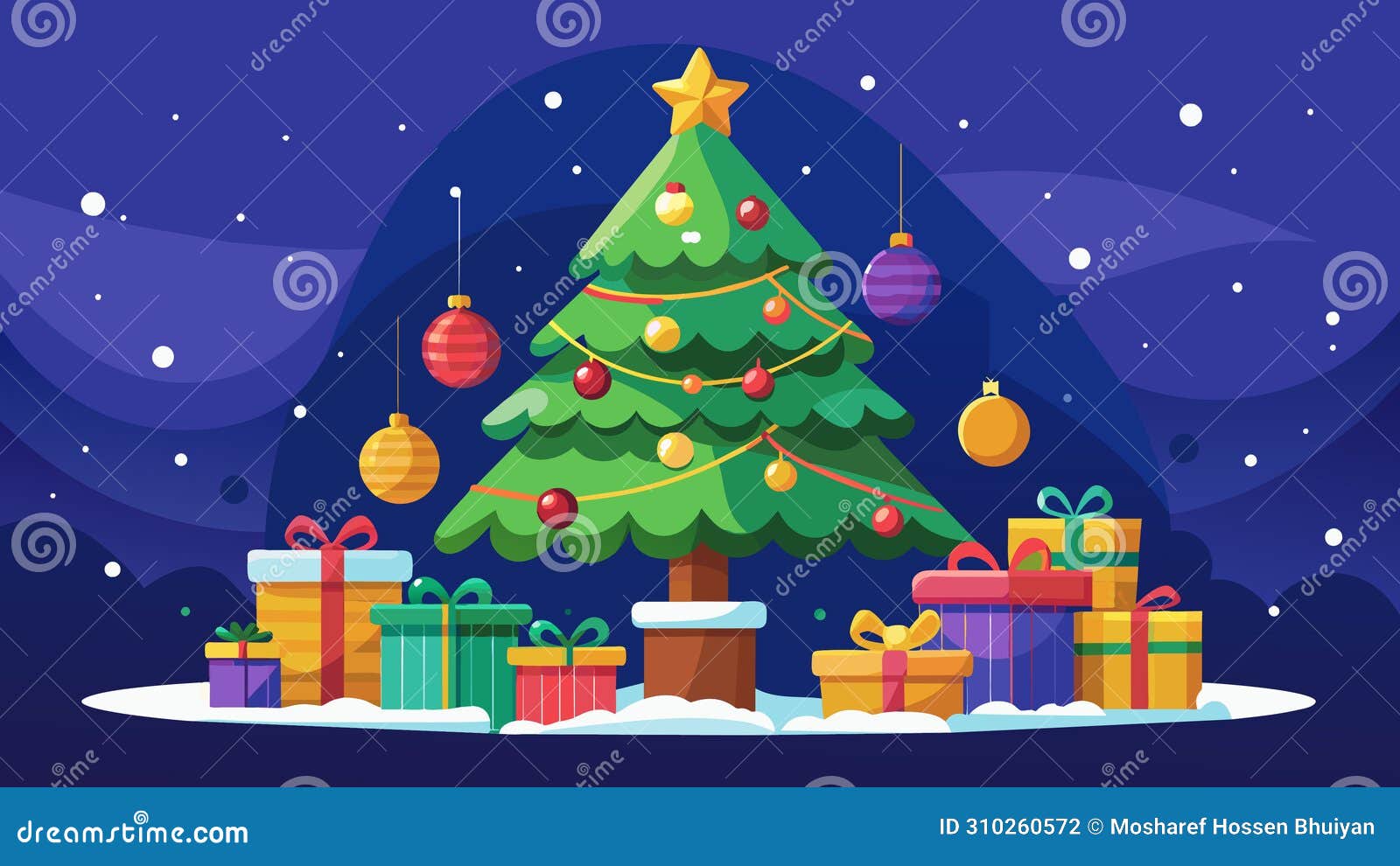 Christmas Tree Clip Art Vector Illustration Stock Vector - Illustration ...