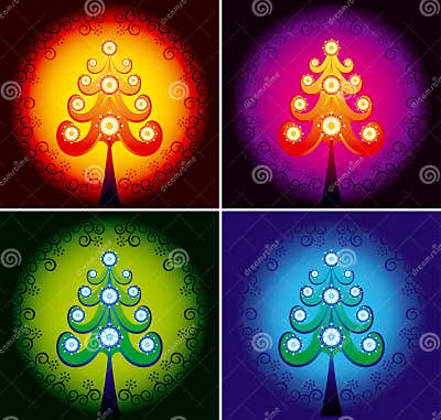 Christmas Tree Color Vector Stock Vector - Illustration of season ...