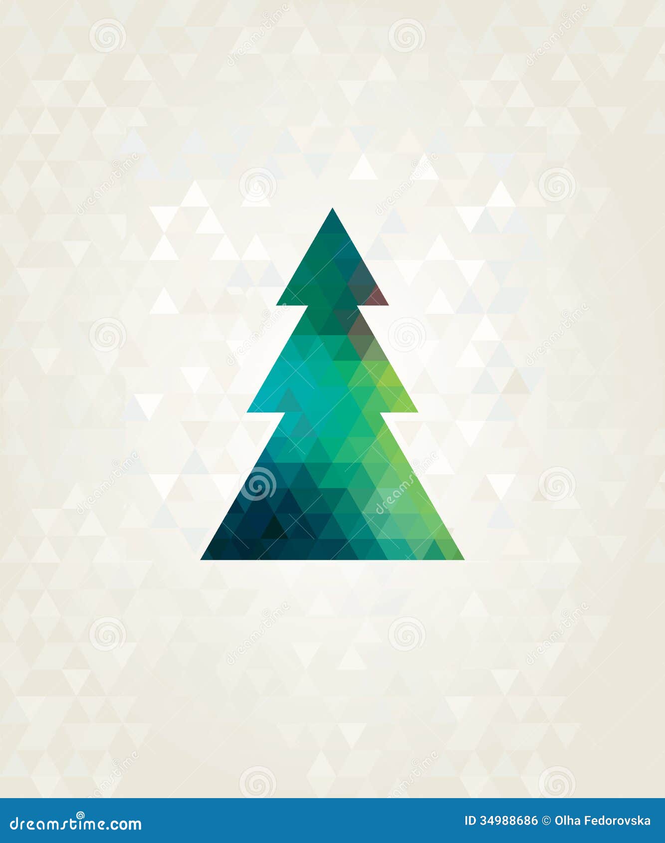 Christmas Tree with Colorful Triangles Stock Vector - Illustration of ...