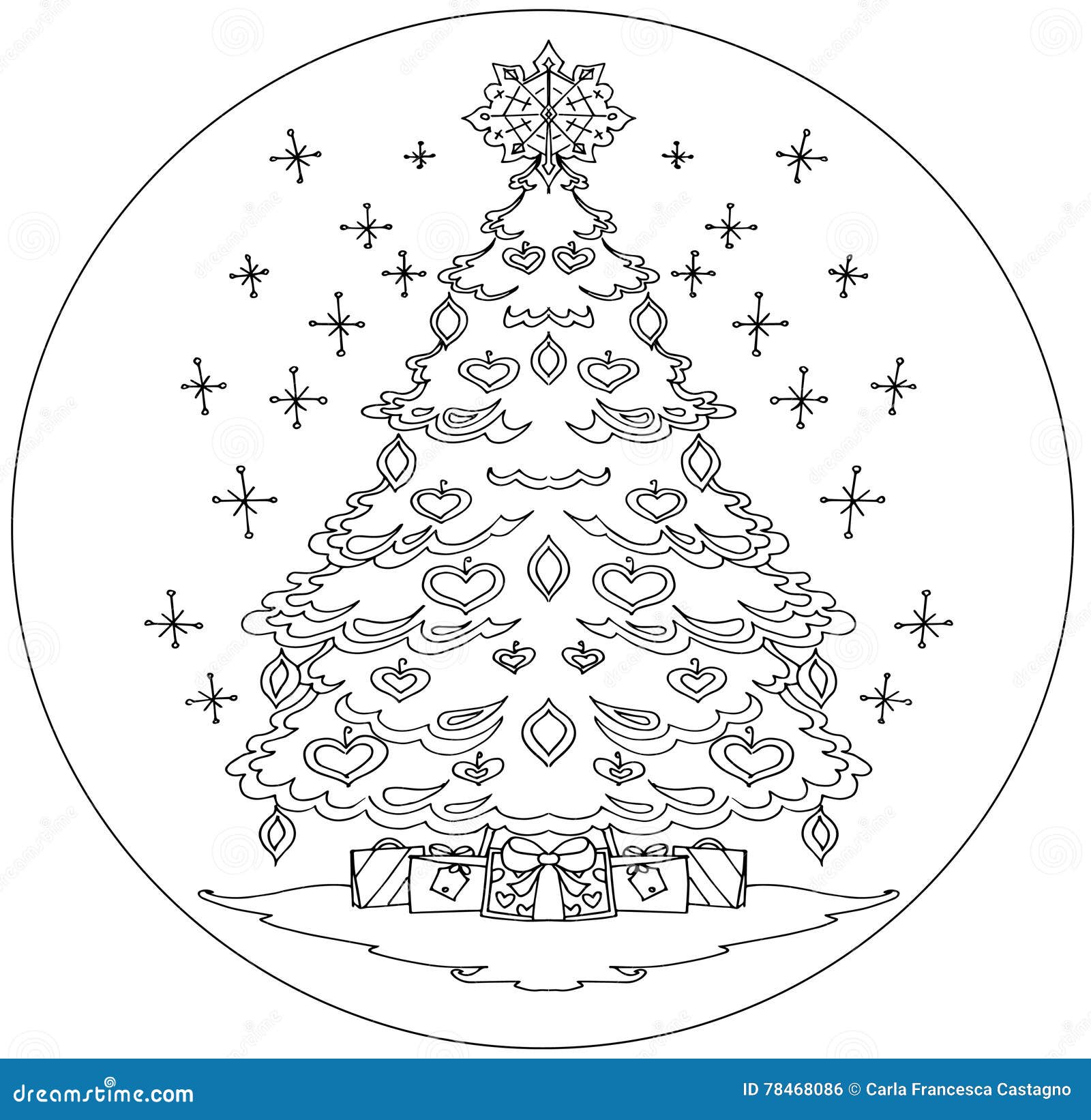 Christmas Tree Star Coloring Page