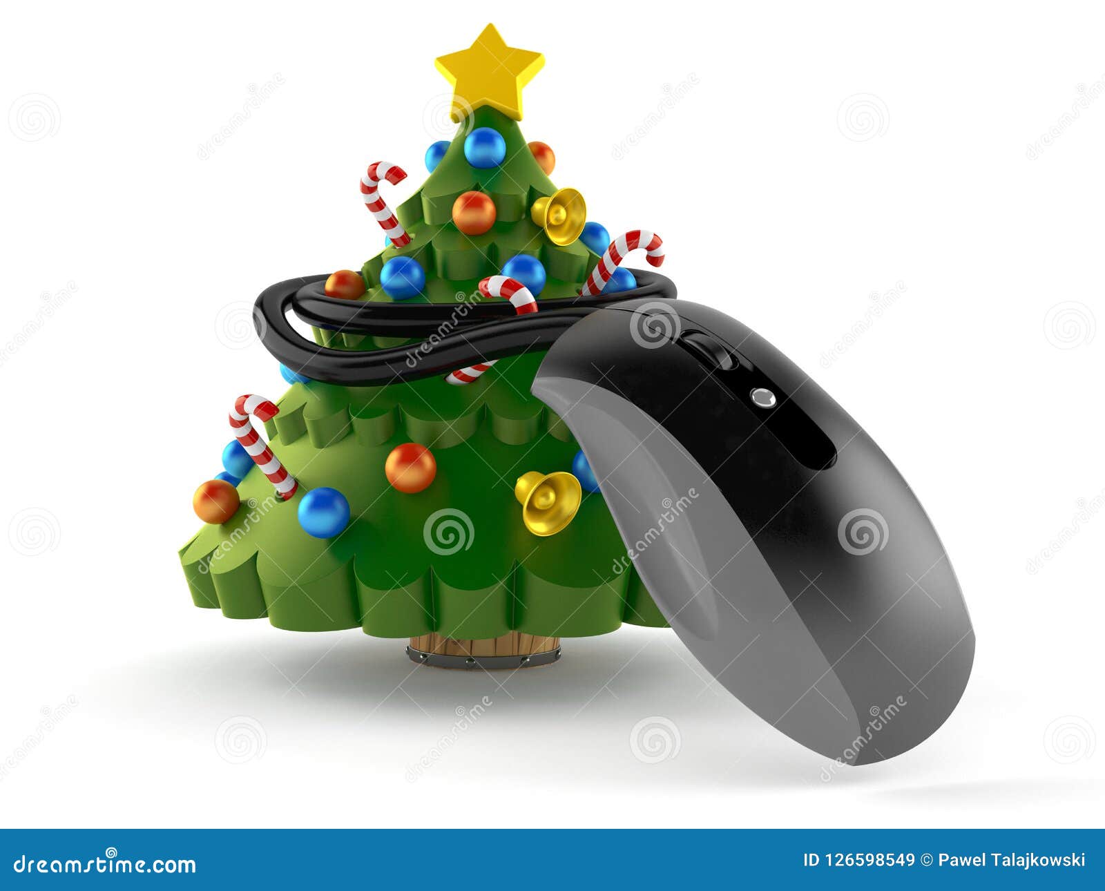 Christmas Tree with Computer Mouse Stock Illustration - Illustration of ...