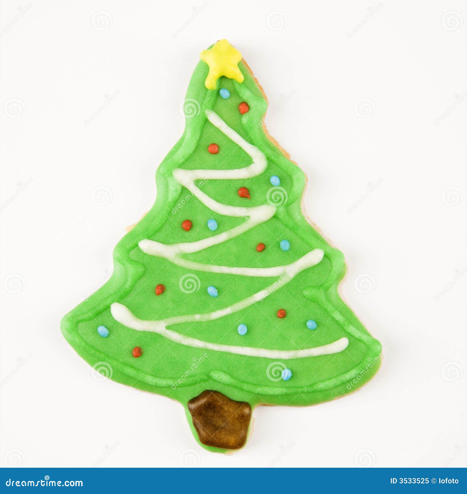 Christmas tree cookie. stock image. Image of holiday, sugar - 3533525