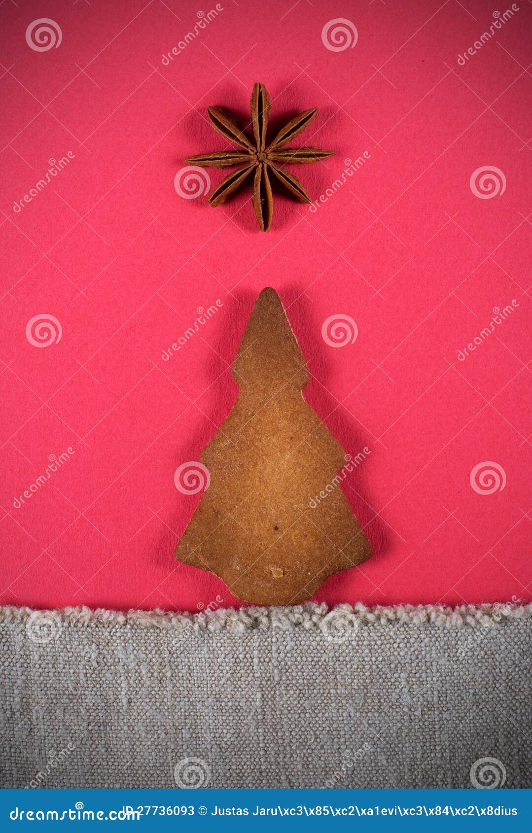 Christmas Tree Cookie with Star Stock Image - Image of horizontal ...