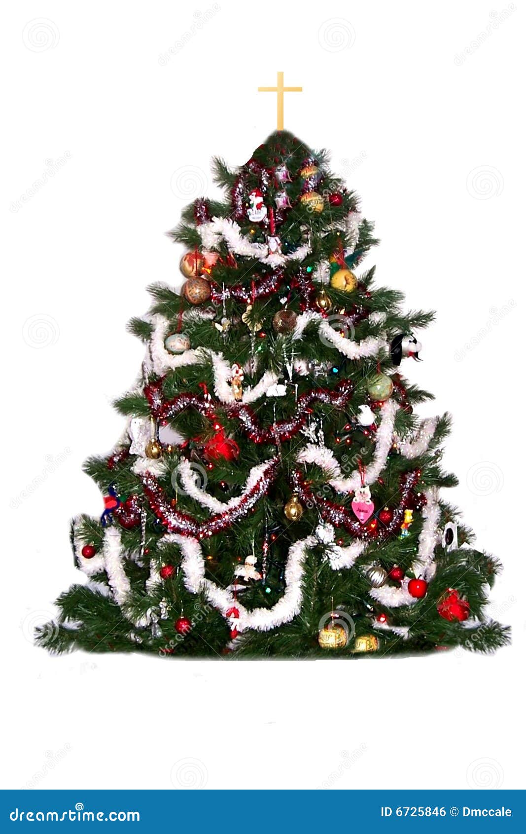 Christmas tree with cross stock illustration. Illustration of give ...