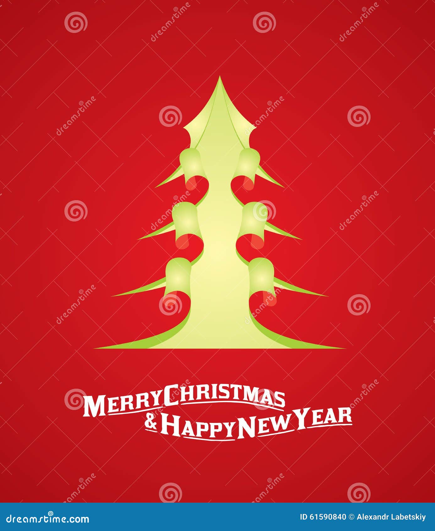 Christmas tree curl paper stock vector. Illustration of retro - 61590840